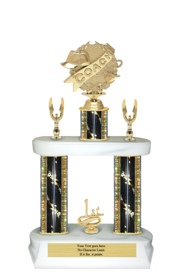 2 Column Coach Trophies with 8 Inch Base