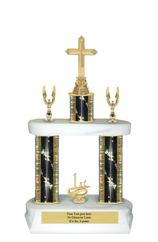 2 Column Religious Trophies with 8 Inch Base