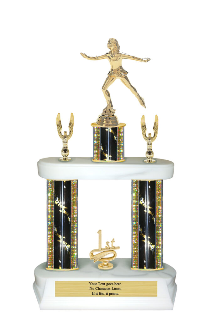 2 Column Skate Trophies with 8 Inch Base