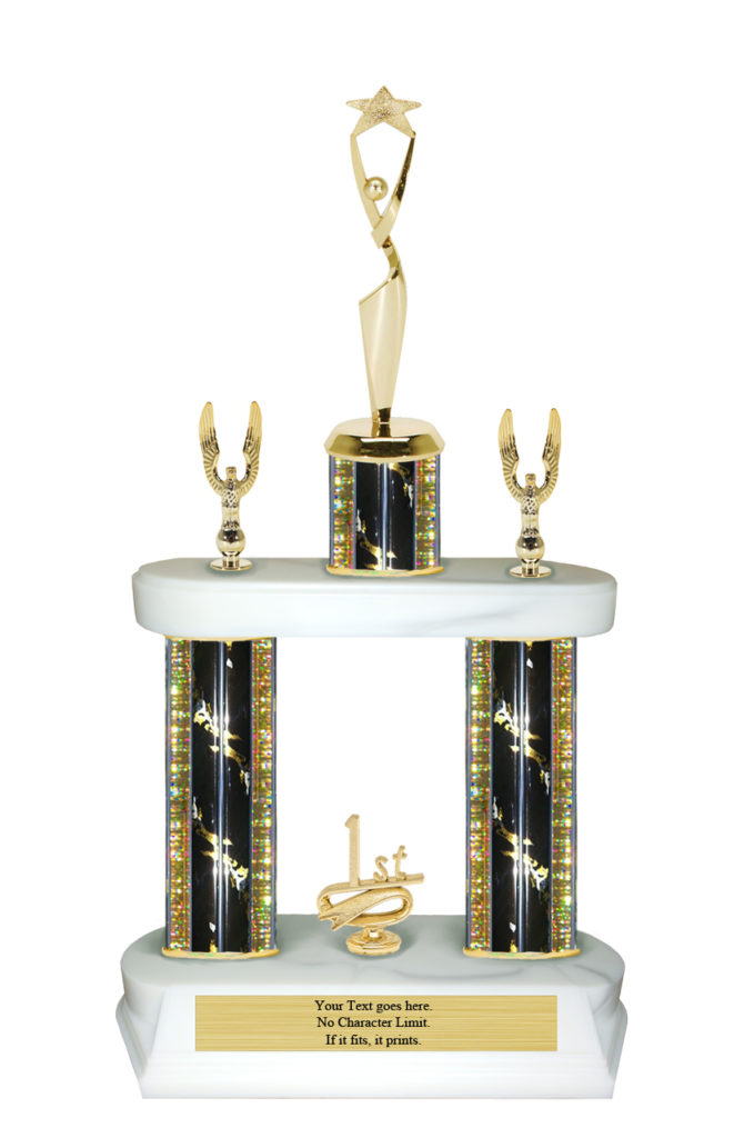 2 Column Victory Trophies with 8 Inch Base