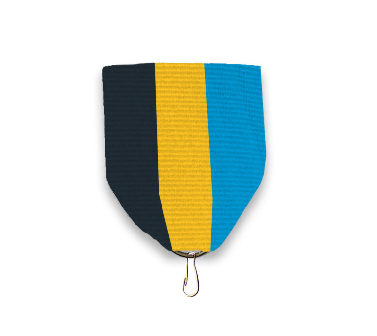 1 1/2" Ribbon Drapes | Black, Gold & Aqua